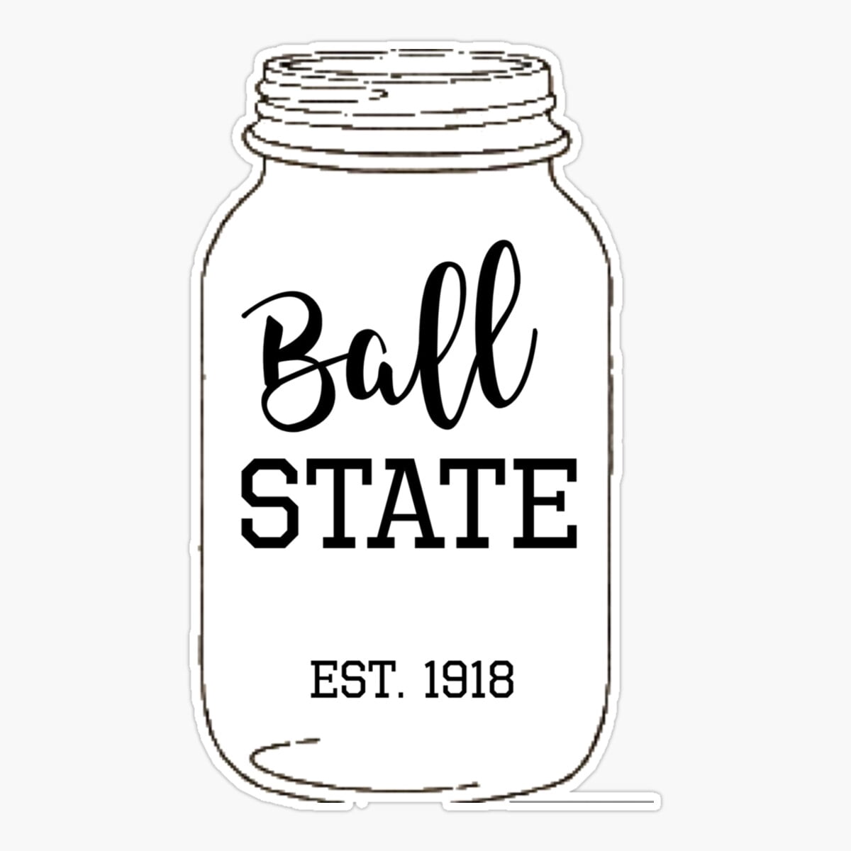 Onim Ball State University- Ball Mason Jar Sticker, Phone Decal Water ...