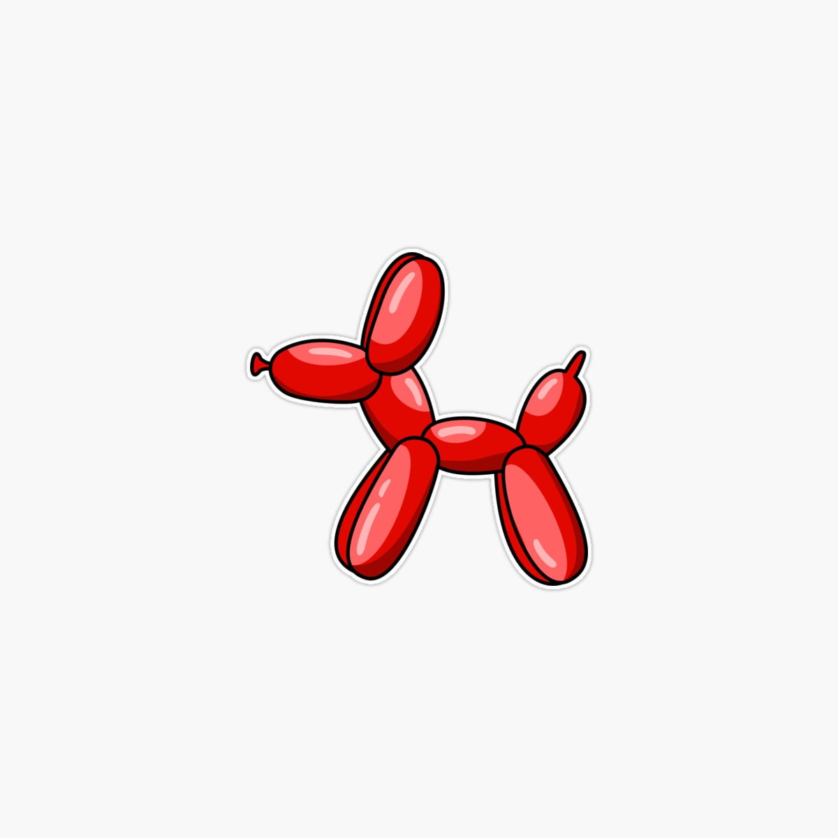 Onim Balloon Animal, Red Dog Sticker, Phone Decal Water Bottle Stickers ...