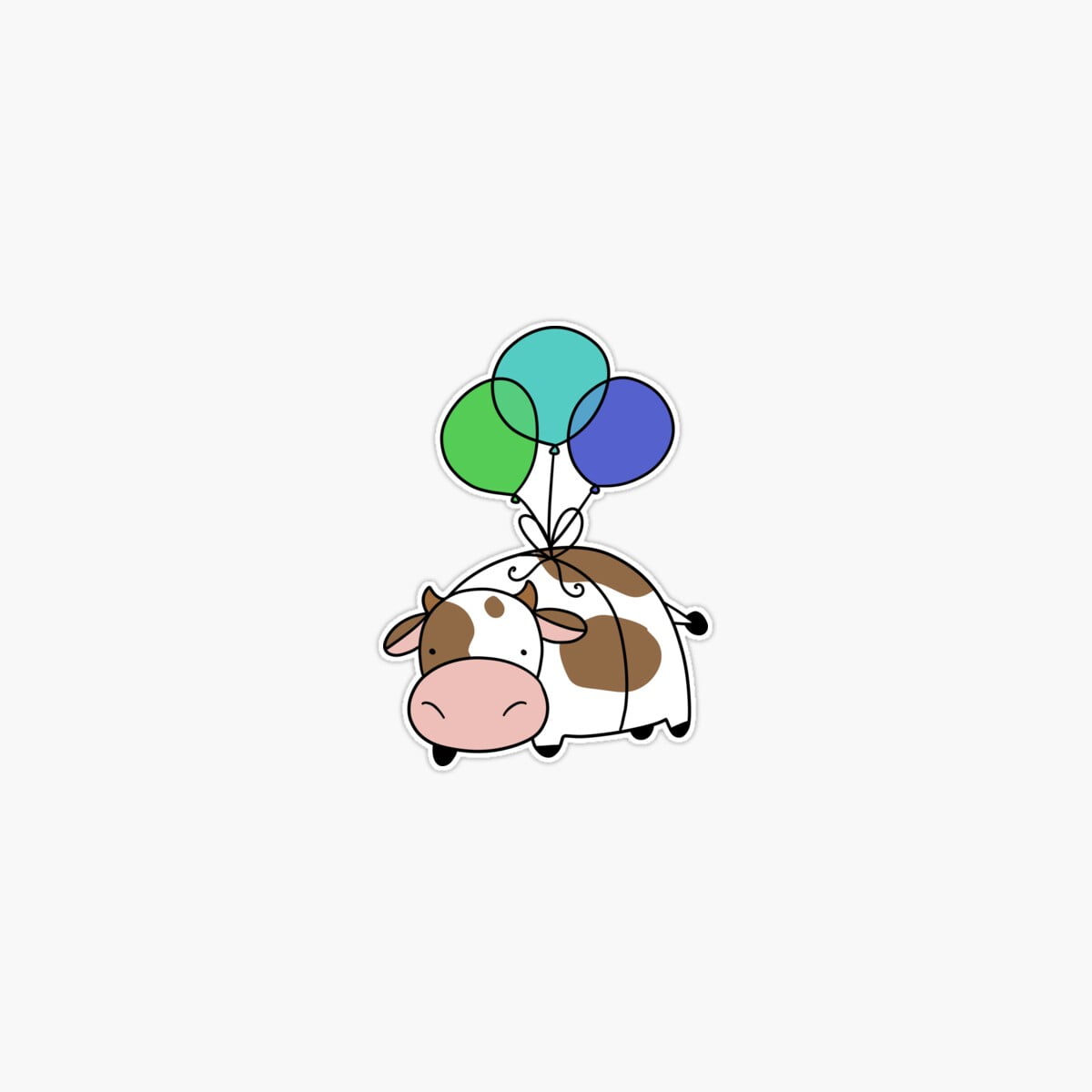 Onim Balloon Cow Sticker - Walmart.com