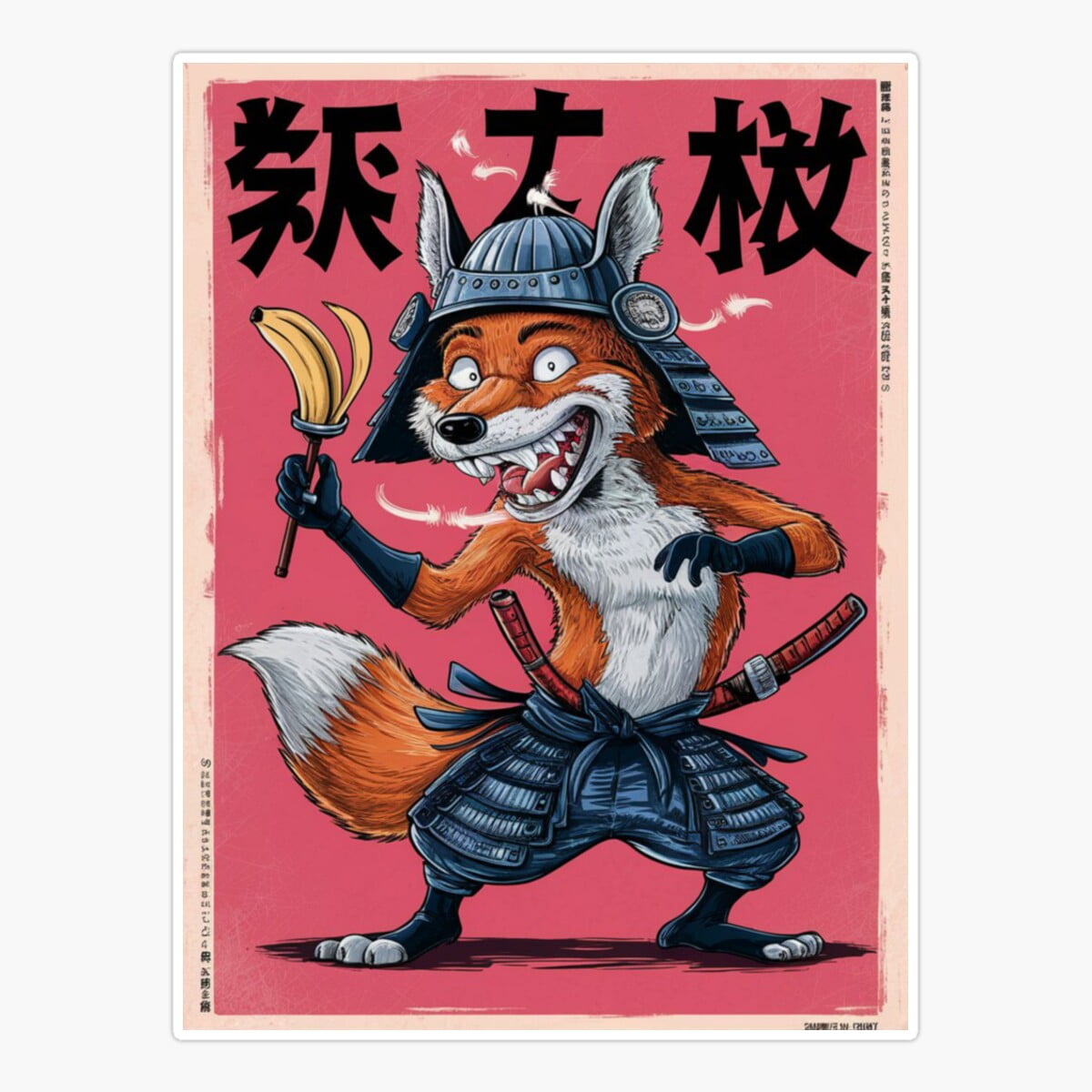 Onim Banana Samurai Fox: The Unlikely Hero Of The Fruit Kingdom Sticker ...