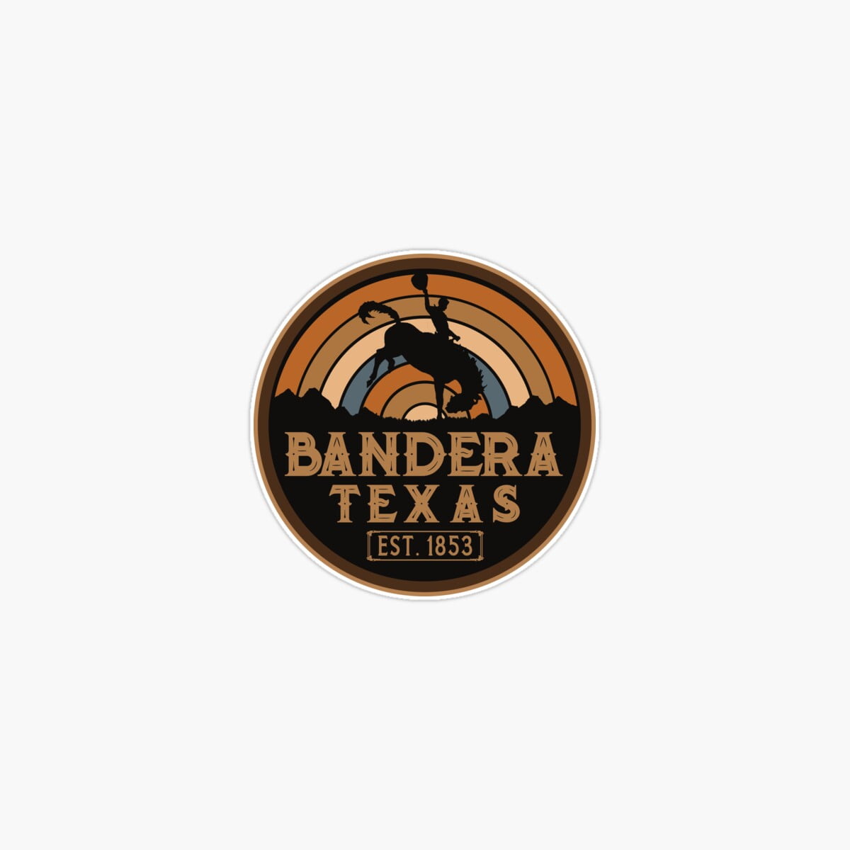 Onim Bandera Texas Retro Wild West Cowboy Sticker, Phone Decal Water ...
