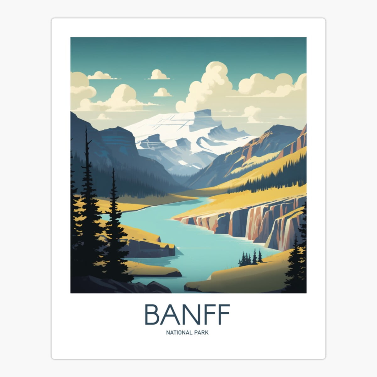 Onim Banff National Park Sticker, Phone Decal Water Bottle Stickers Car ...