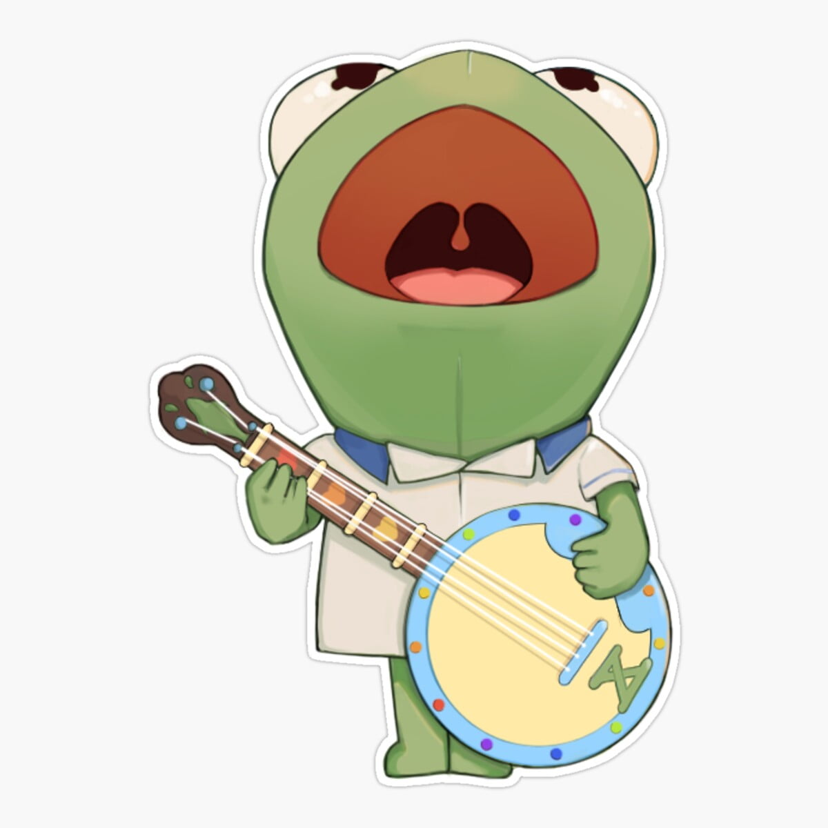 Onim Banjo Kermit Sticker, Phone Decal Water Bottle Stickers Car Decals ...
