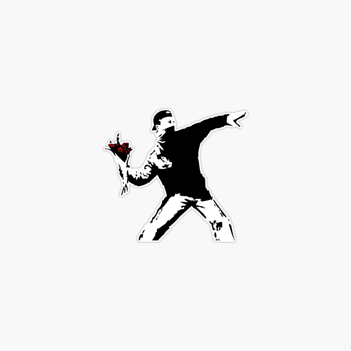 Onim Banksy Flower Thrower! Sticker, Phone Decal Water Bottle Stickers ...