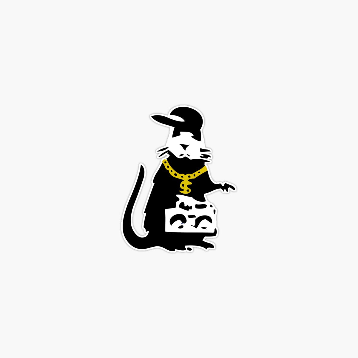 Onim Banksy Gangsta Rat Sticker, Phone Decal Water Bottle Stickers Car ...