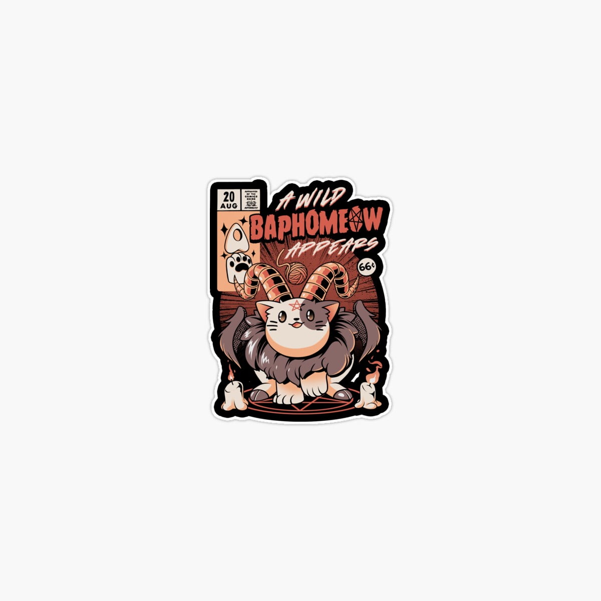 Onim Baphomeow Sticker, Phone Decal Water Bottle Stickers Car Decals, Funny Birthday Gift ...