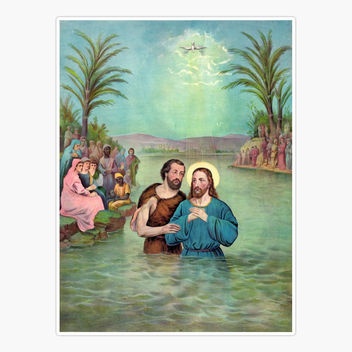 Onim Baptism Of Jesus Christ Sticker, Phone Decal Water Bottle Stickers ...