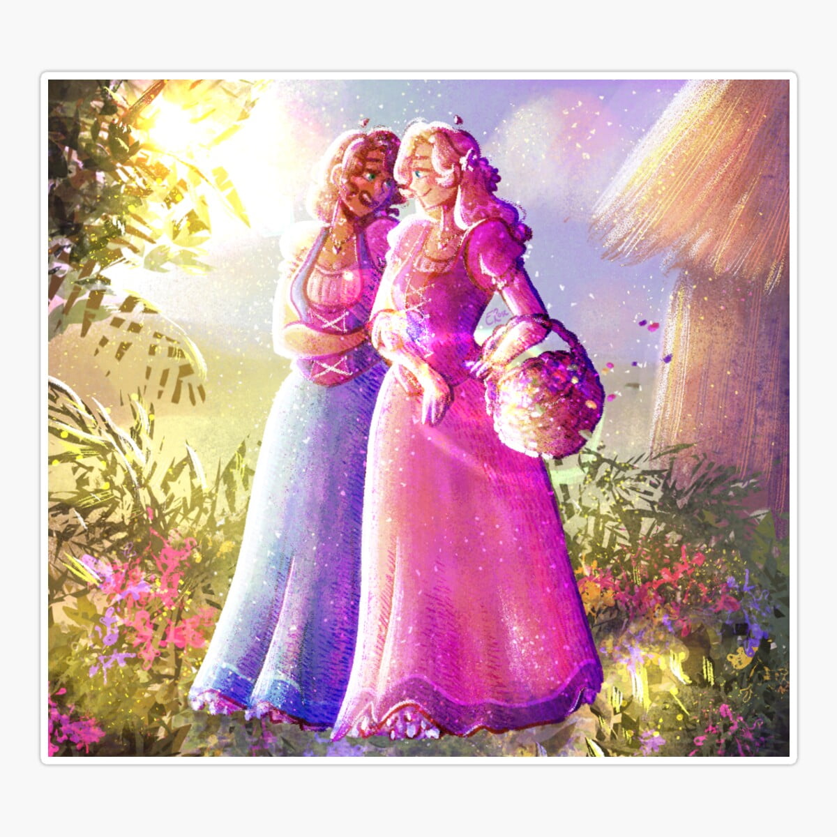 Onim Barbie & The Diamond Castle - Liana And Alexa Sticker, Phone Decal ...