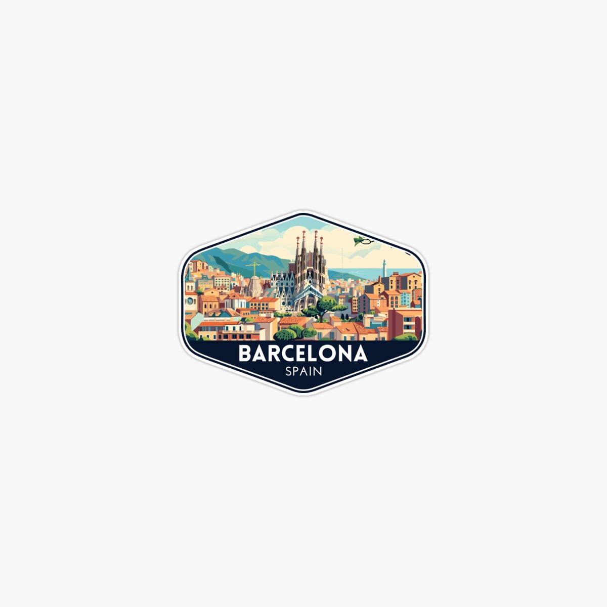 Onim Barcelona Spain City Travel Souvenir Sticker, Phone Decal Water ...