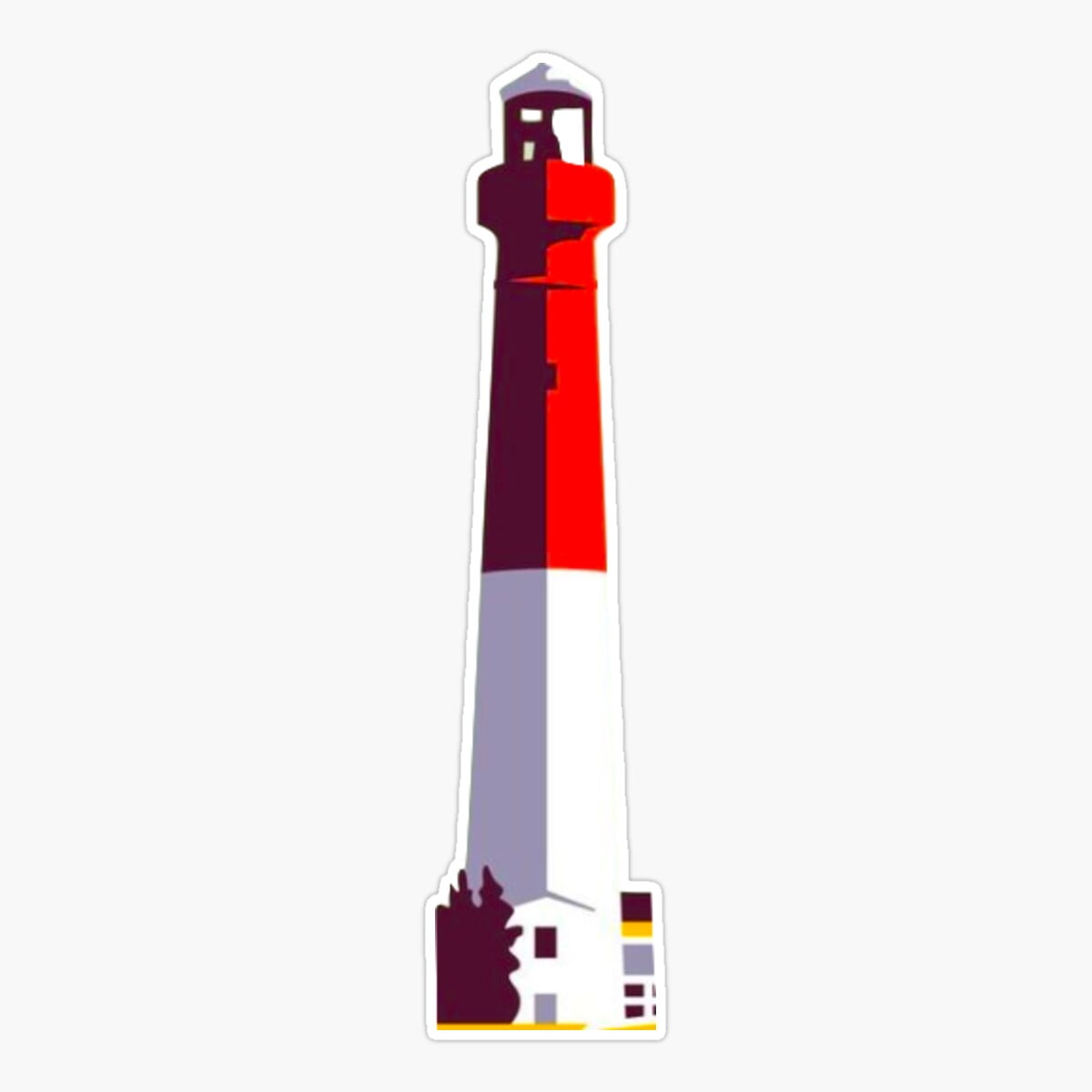Onim Barnegat Lighthouse Cartoon Long Beach Island Sticker, Phone Decal ...