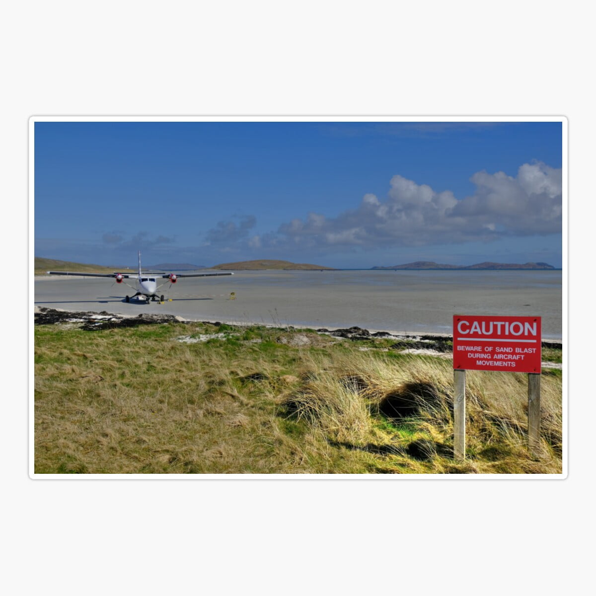 Onim Barra Airport, Outer Hebrides, Scotland. Sticker, Phone Decal ...