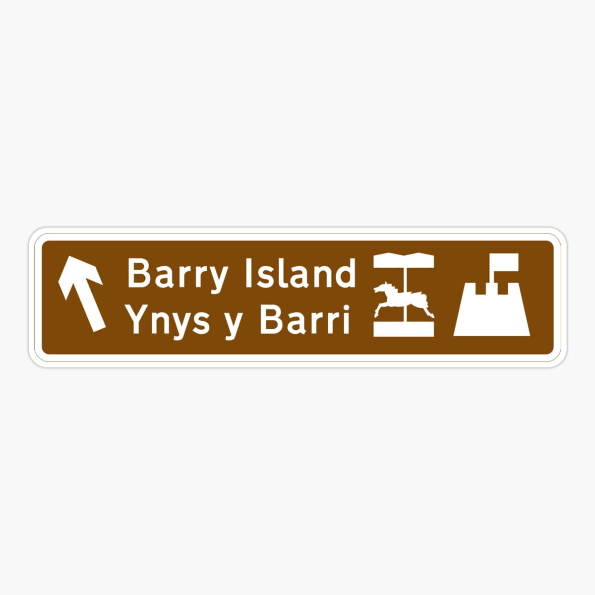 Onim Barry Island Sign Sticker, Phone Decal Water Bottle Stickers Car ...