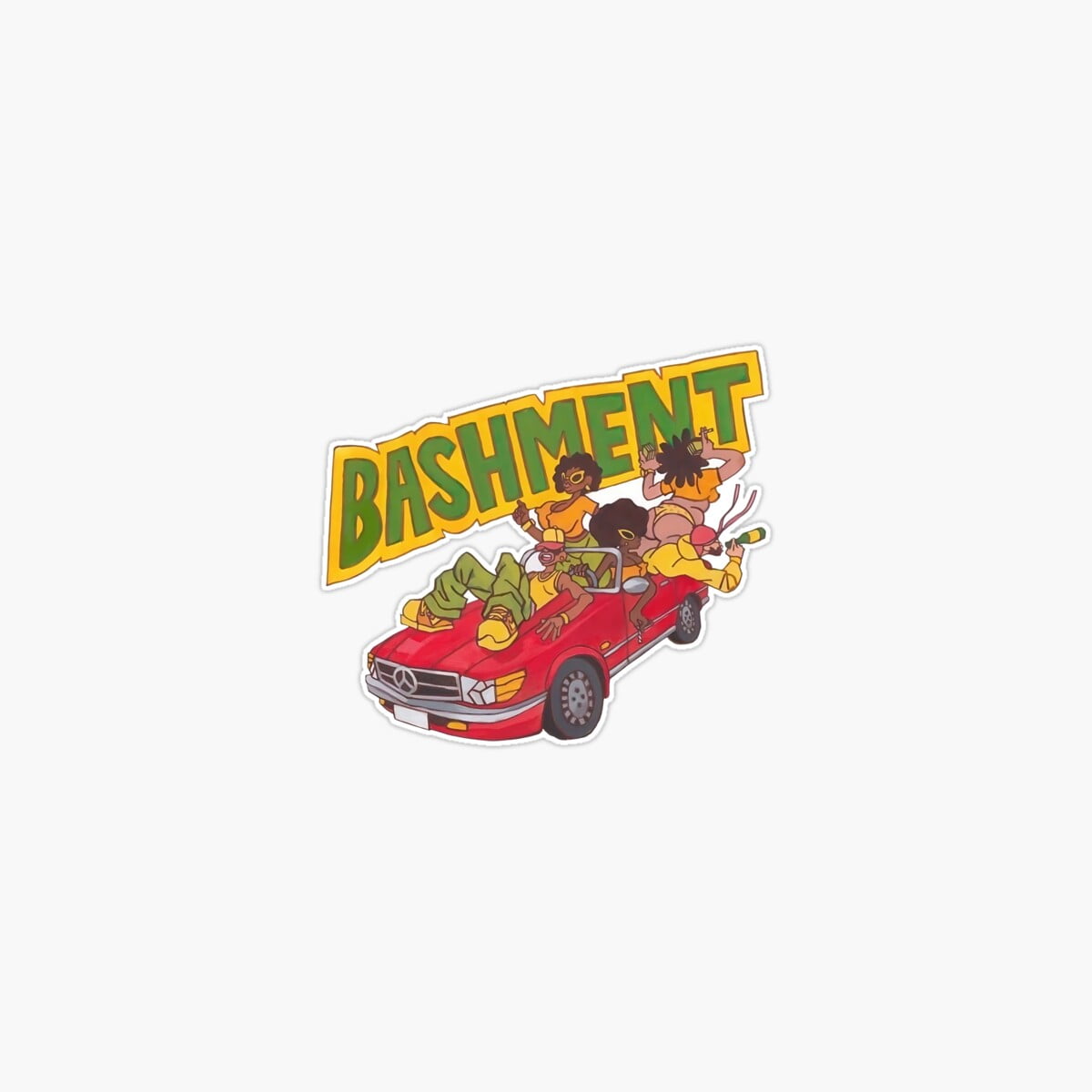 Onim Bashment Jamaica Aesthteic Black African Culture Sticker - Walmart.com