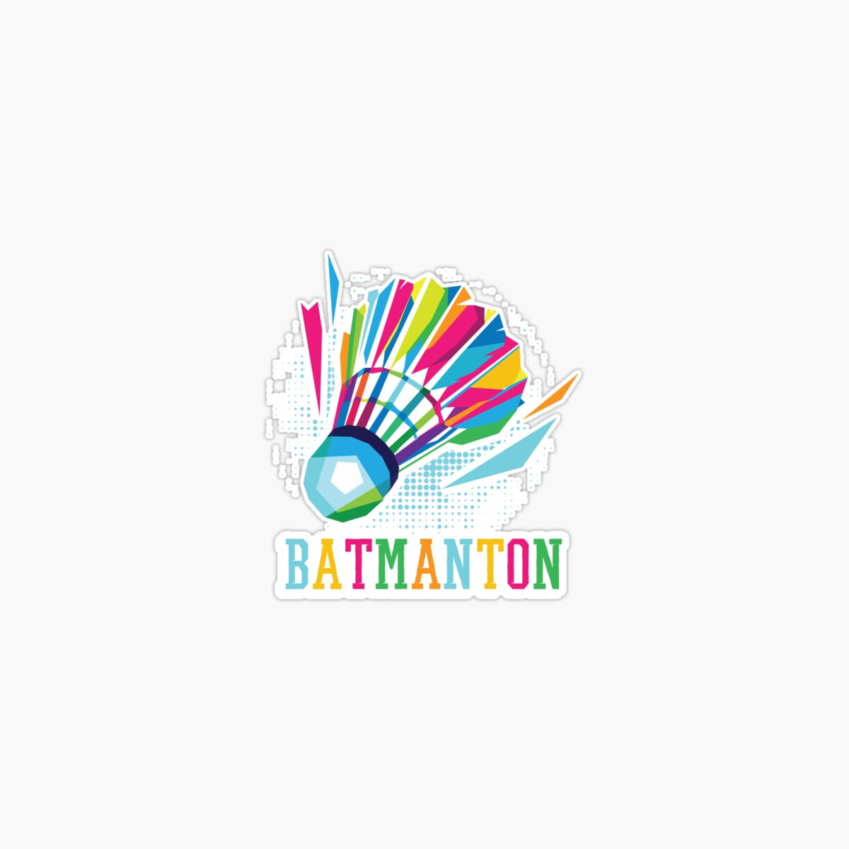 Onim Batmanton Fan Sports Sticker, Phone Decal Water Bottle Stickers ...