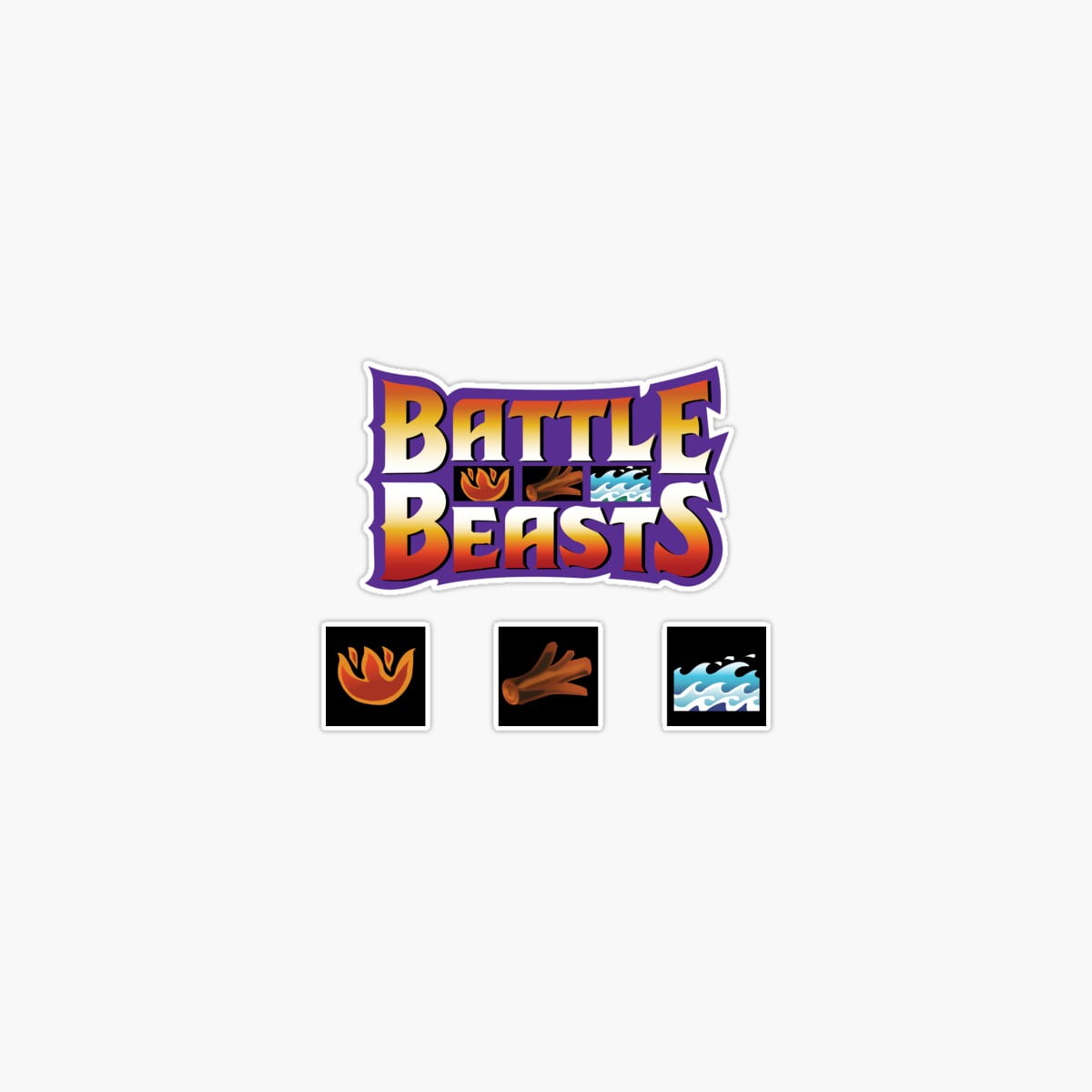 Onim Battle Beasts Logo And Rub Signs Sticker, Phone Decal Water Bottle ...