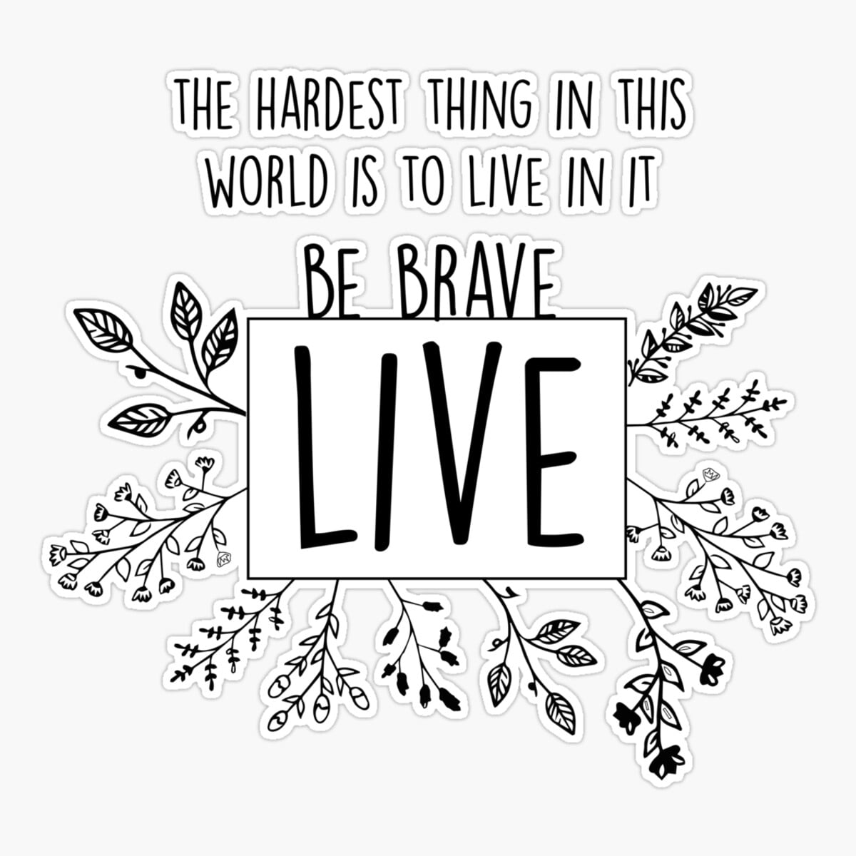 Onim Be Brave, Live Sticker, Phone Decal Water Bottle Stickers Car ...