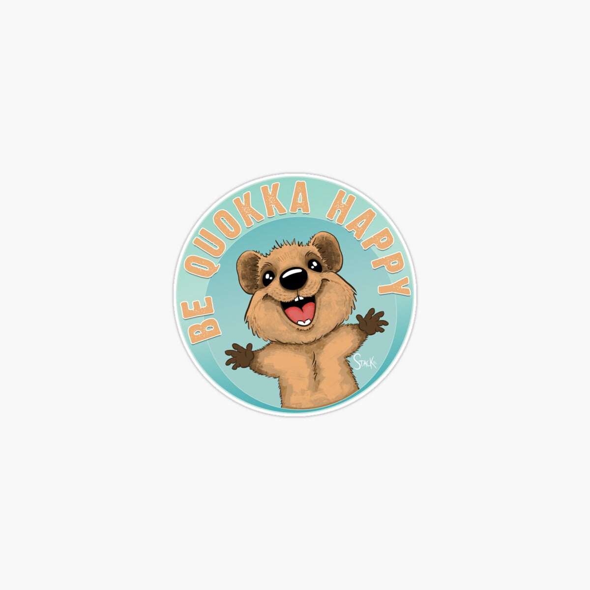 Onim Be Quokka Happy Sticker - Walmart.com