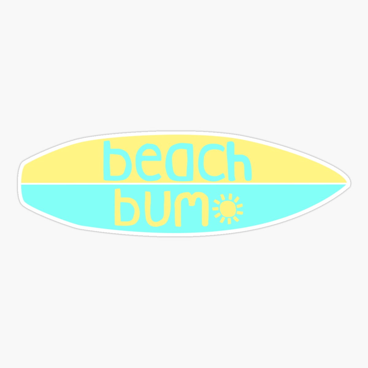 Onim Beach Bum (Blue/Yellow) Sticker, Phone Decal Water Bottle Stickers ...