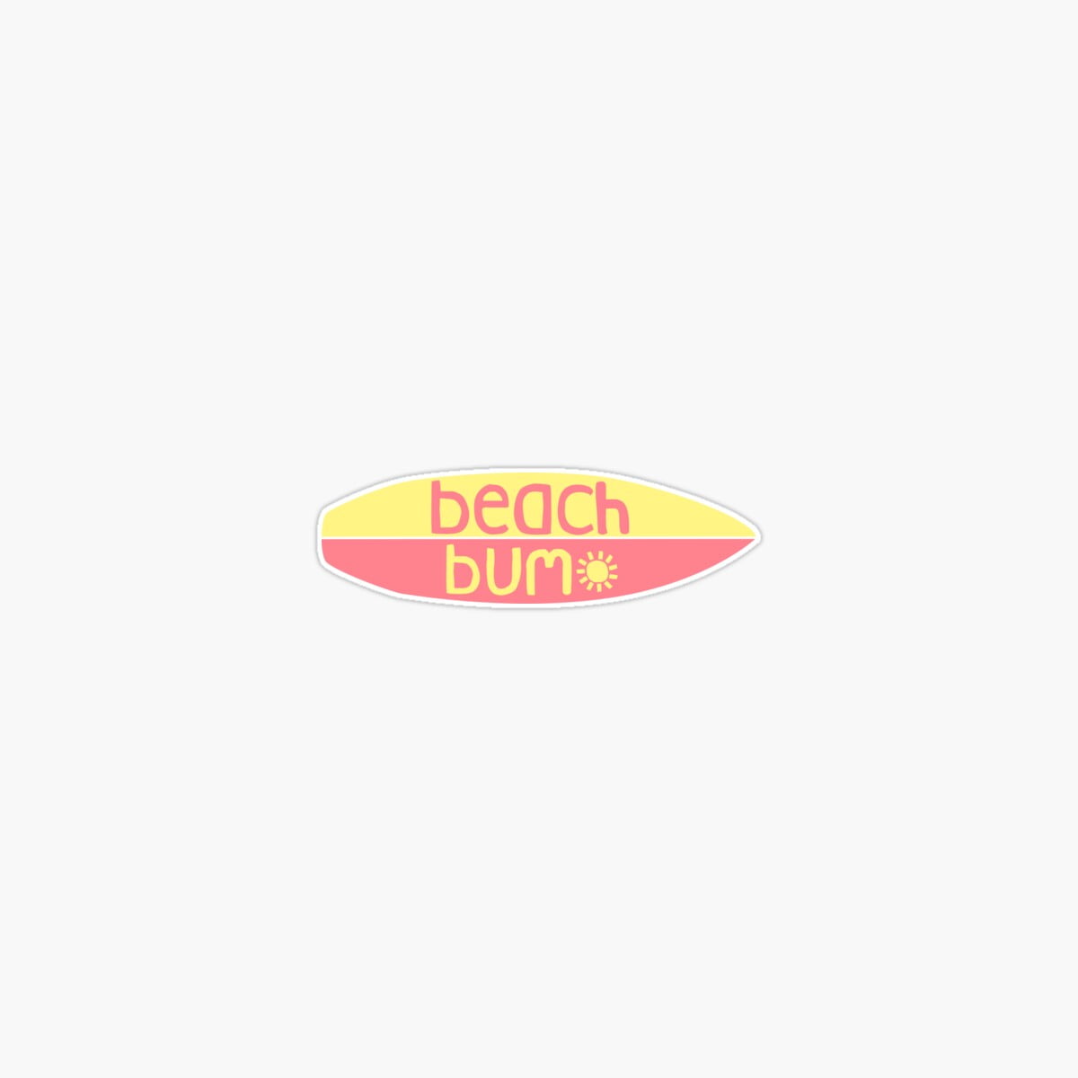 Onim Beach Bum (Pink/Yellow) Sticker, Phone Decal Water Bottle Stickers ...