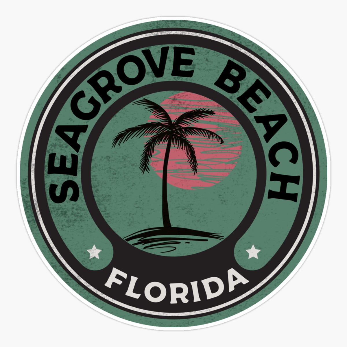 Onim Beach Florida 30 A Emerald Coast Panhandle Palm Trees Sticker ...