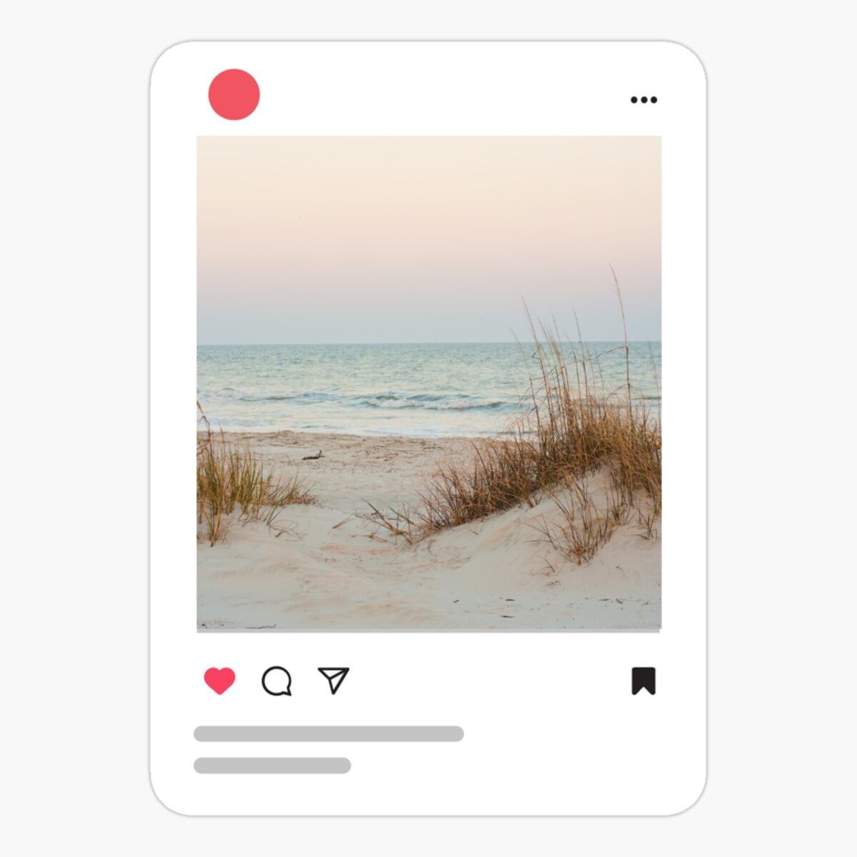 Onim Beach Instagram Post Sticker, Phone Decal Water Bottle Stickers ...