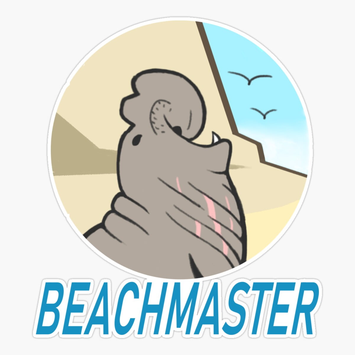 Onim Beach Master Elephant Seal Sticker, Phone Decal Water Bottle Stickers Car Decals, Funny ...