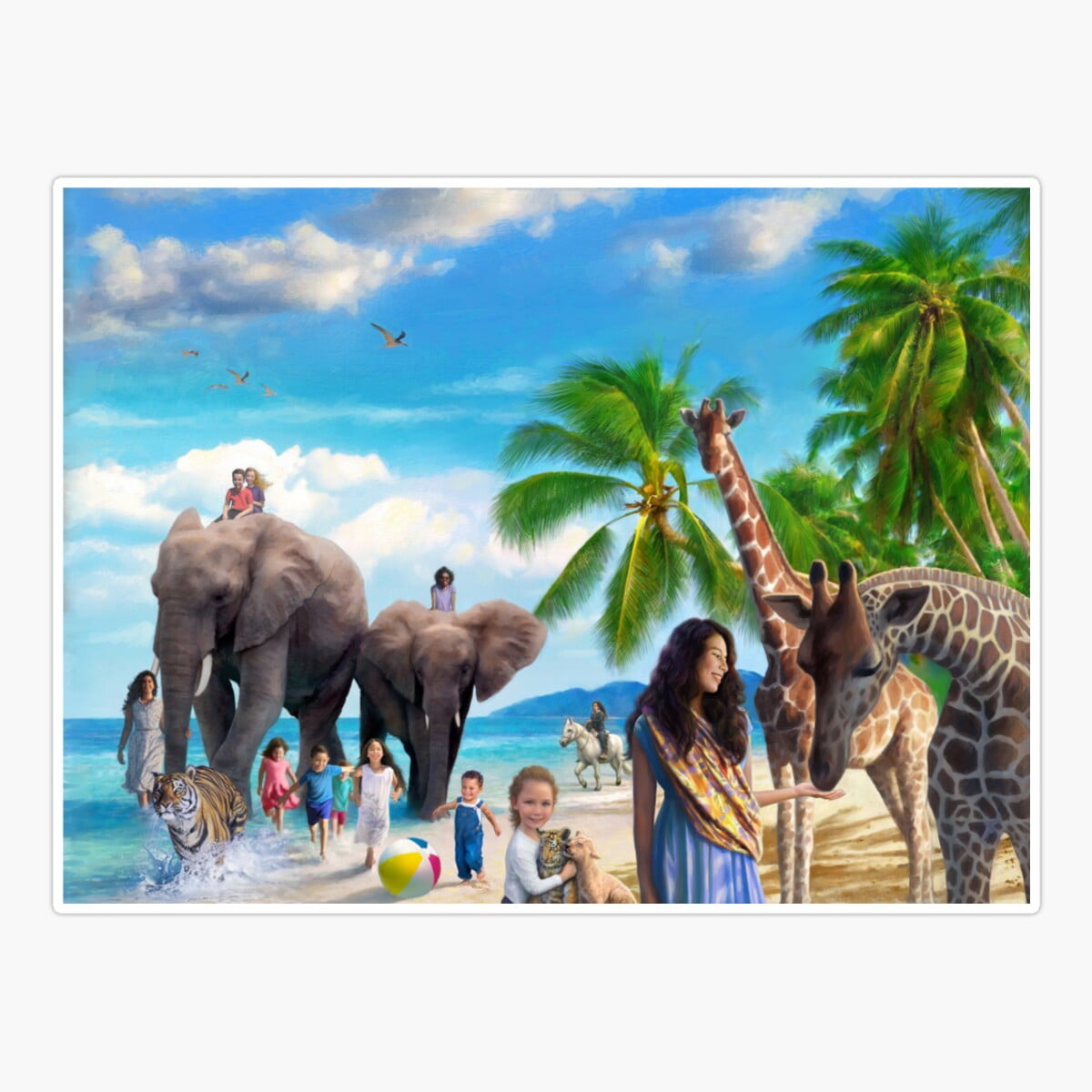 Onim Beach Paradise Sticker, Phone Decal Water Bottle Stickers Car ...