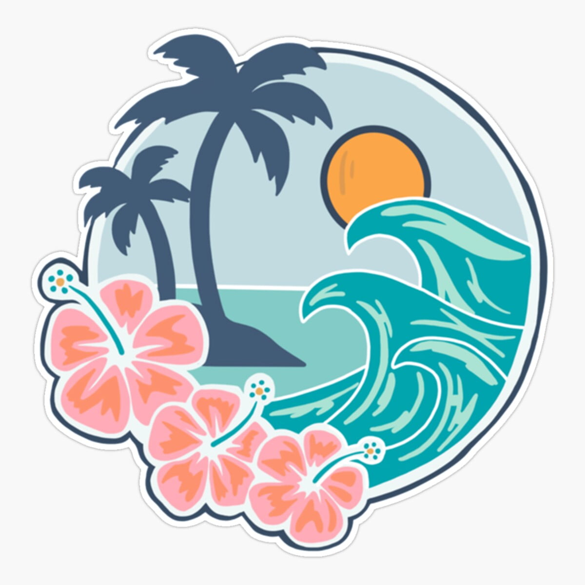 Onim Beach Paradise T-Shirt Sticker, Phone Decal Water Bottle Stickers ...
