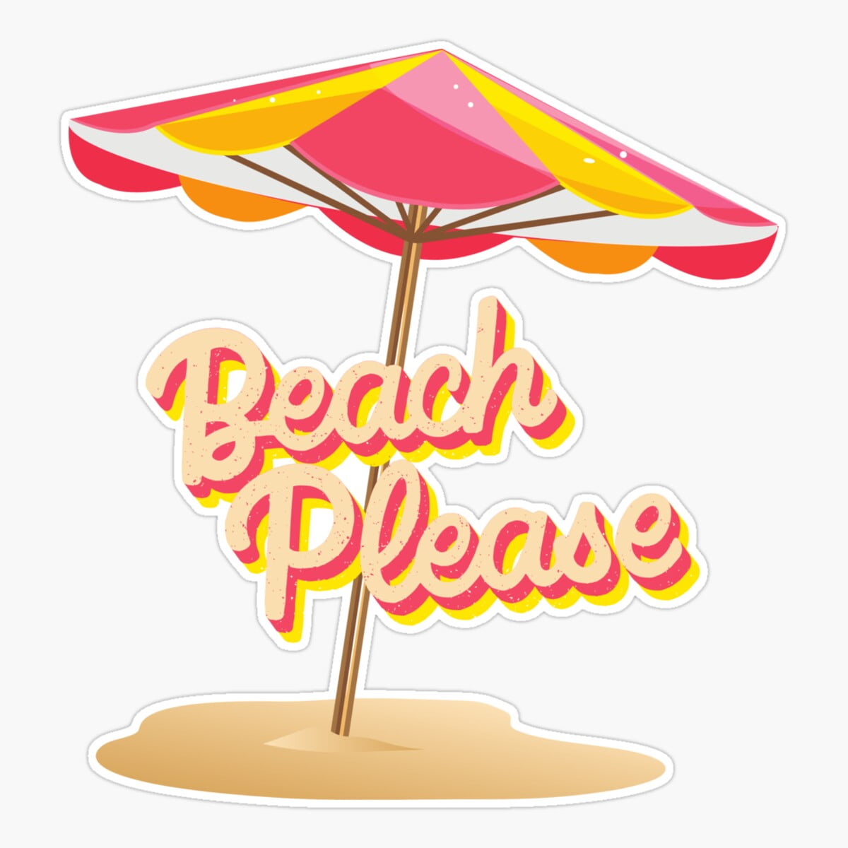 Onim Beach Please Sticker, Phone Decal Water Bottle Stickers Car Decals ...