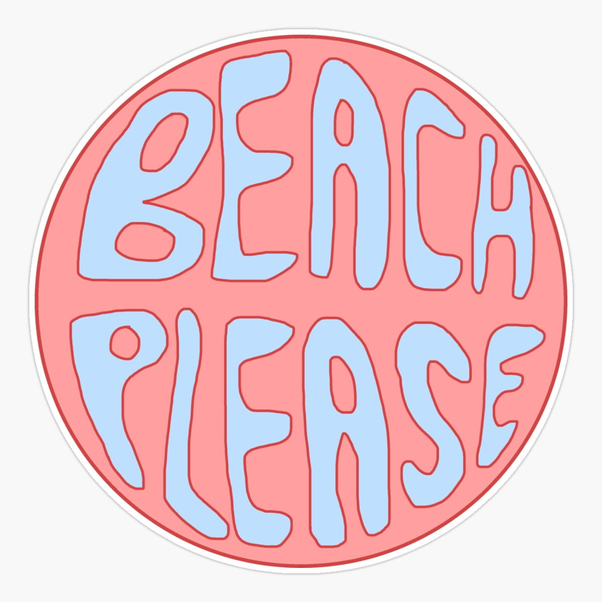 Onim Beach Please Sticker Sticker, Phone Decal Water Bottle Stickers ...