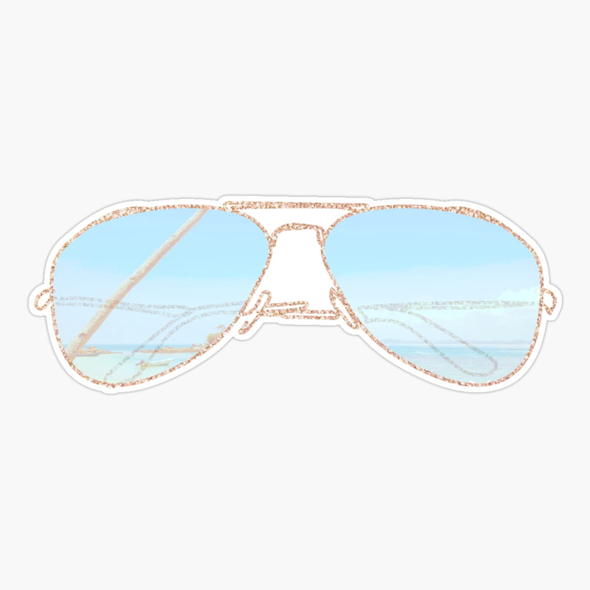 Onim Beach Sunglasses Sticker, Phone Decal Water Bottle Stickers Car ...
