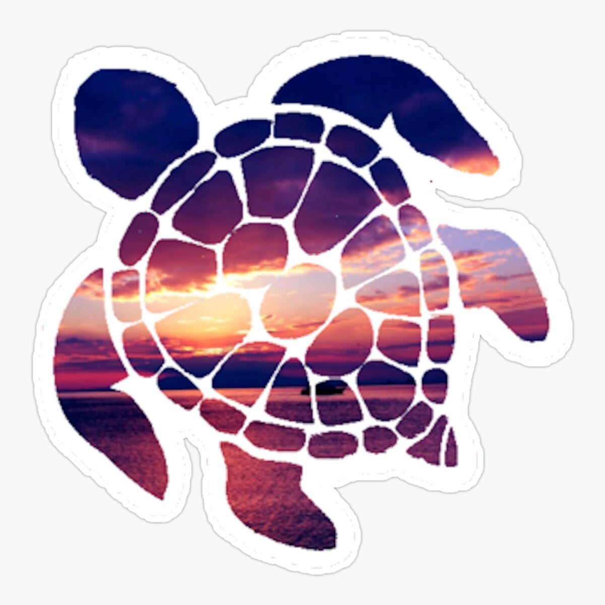 Onim Beach Turtle Sticker, Phone Decal Water Bottle Stickers Car Decals ...