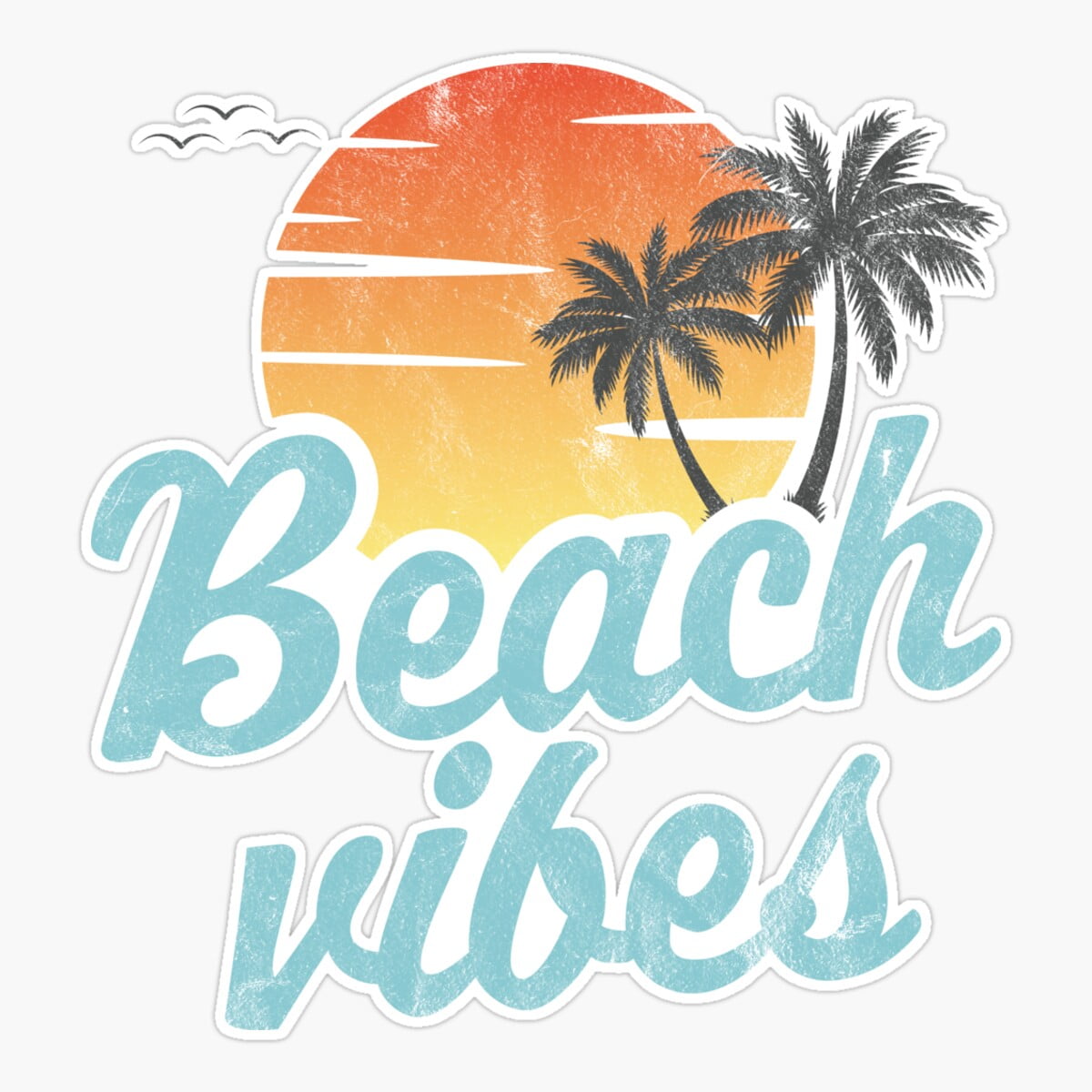 Onim Beach Vibes Sticker, Phone Decal Water Bottle Stickers Car Decals ...