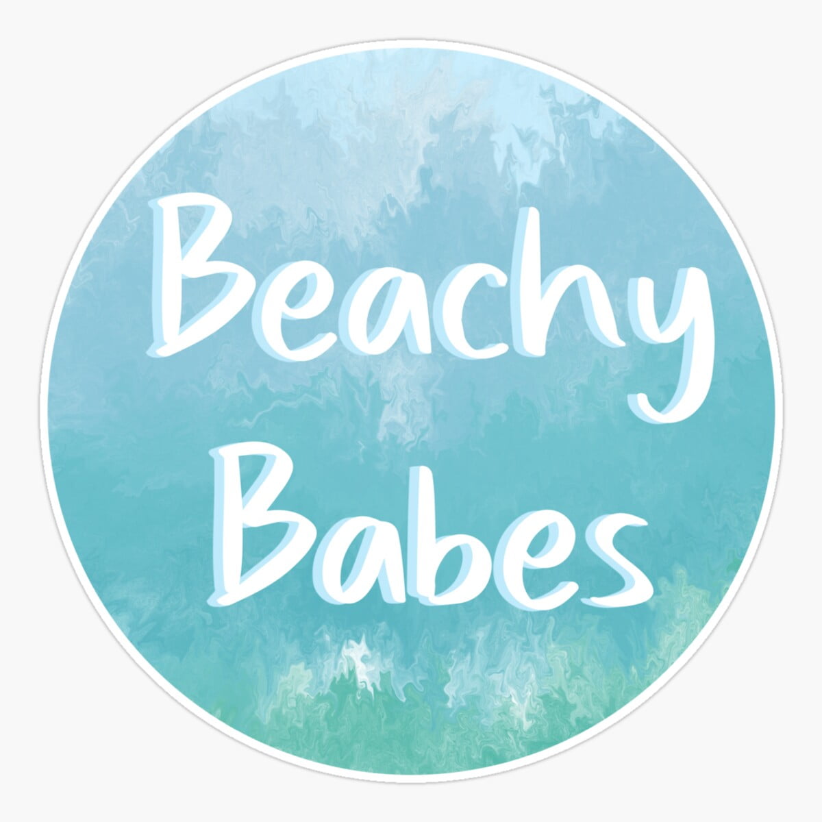 Onim Beachy Babes Ocean Vibes Sticker, Phone Decal Water Bottle ...