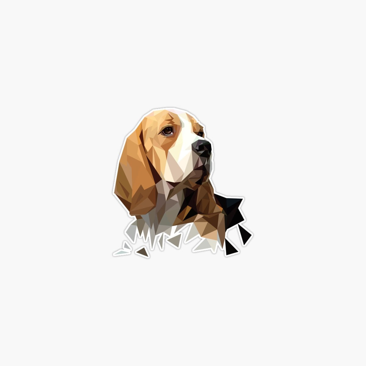 Onim Beagle Hunting Dog Head Sticker, Phone Decal Water Bottle Stickers ...