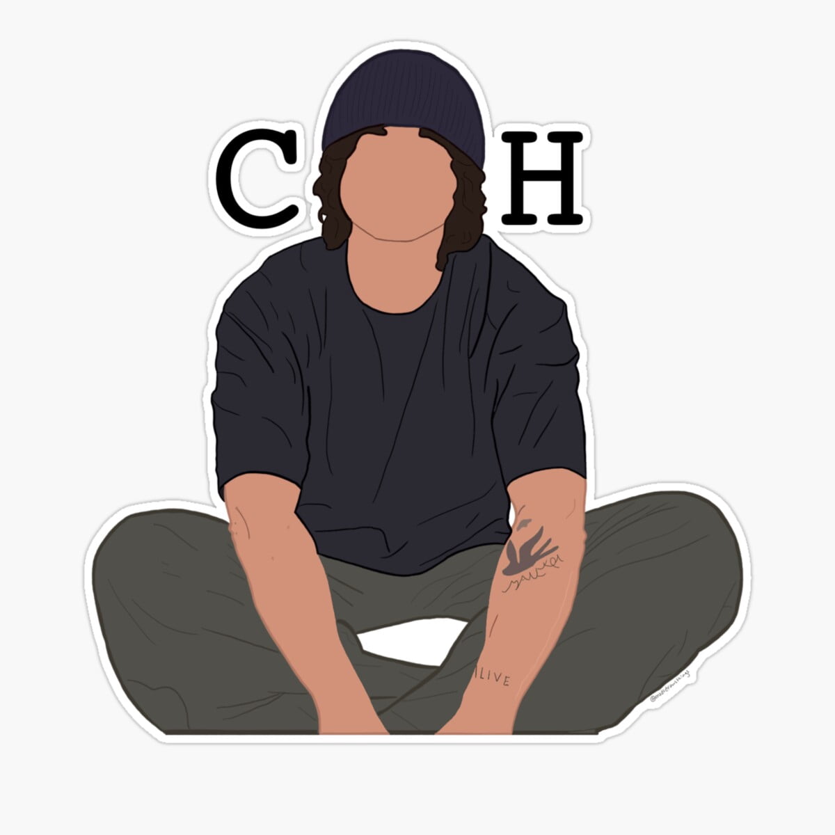 Onim Beanie Calum Hood Sticker, Phone Decal Water Bottle Stickers Car ...