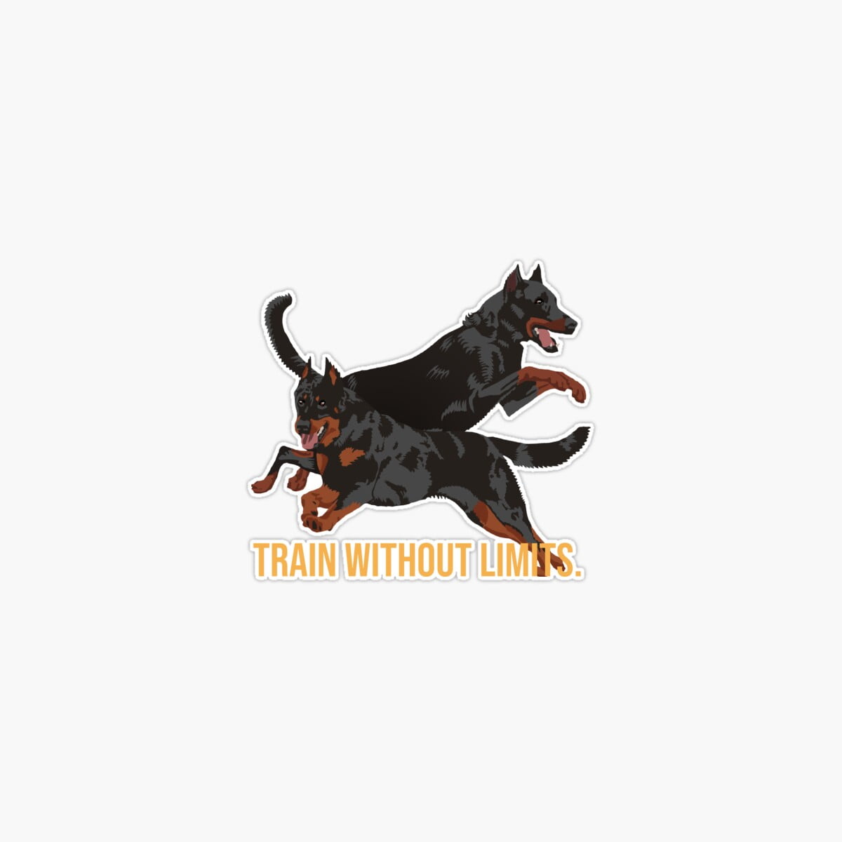 Onim Beauceron - Train Without Limits Sticker, Phone Decal Water Bottle ...