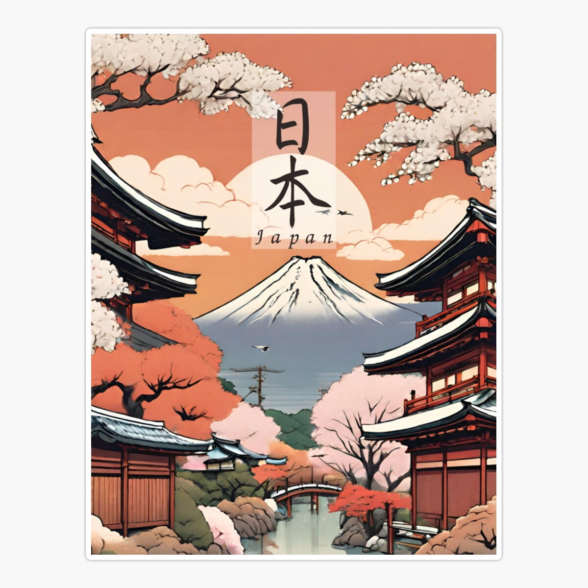 Onim Beautiful Japanese Scenery. Kanji And How To Read Them.2 Sticker ...