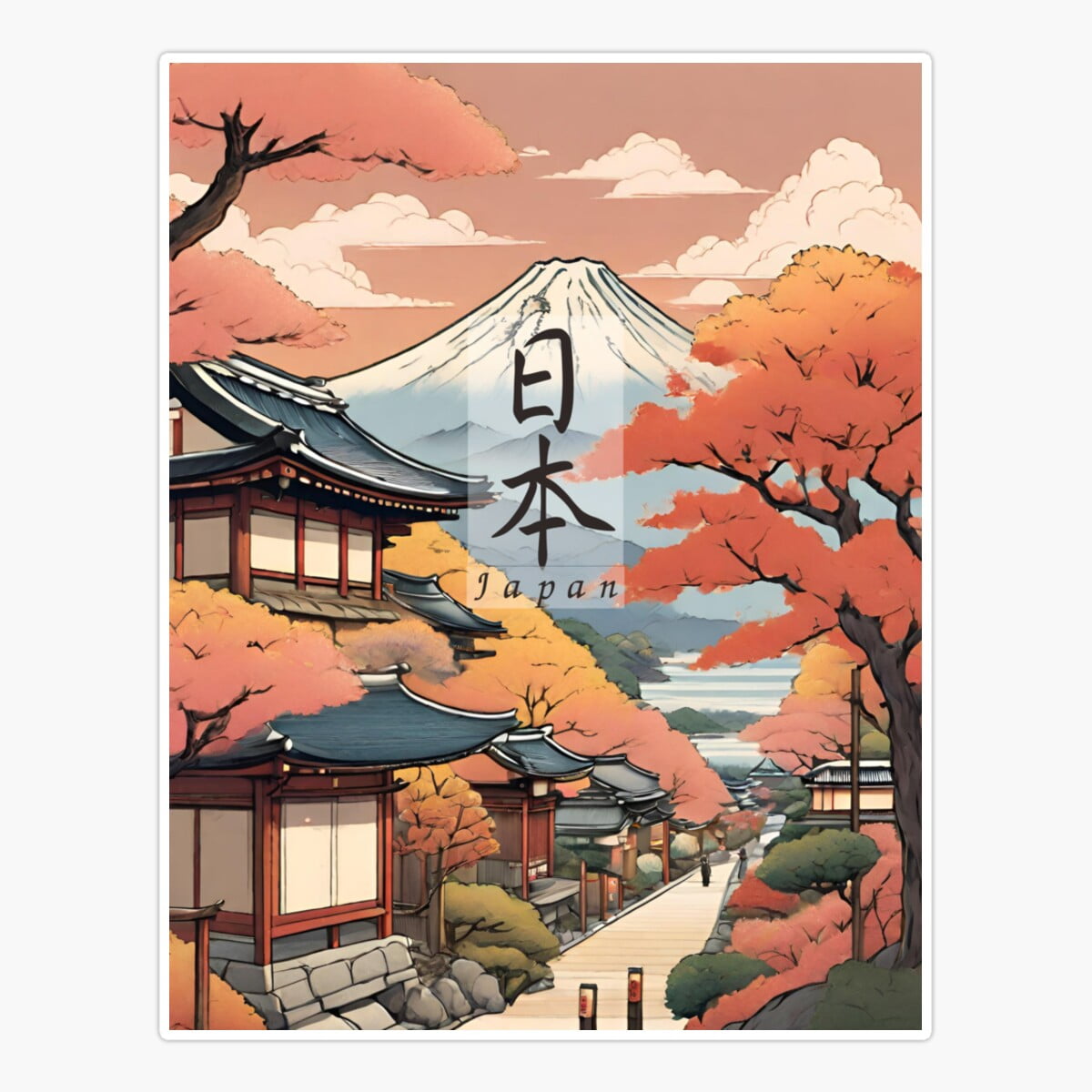 Onim Beautiful Japanese Scenery. Kanji And How To Read Them.3 Sticker ...