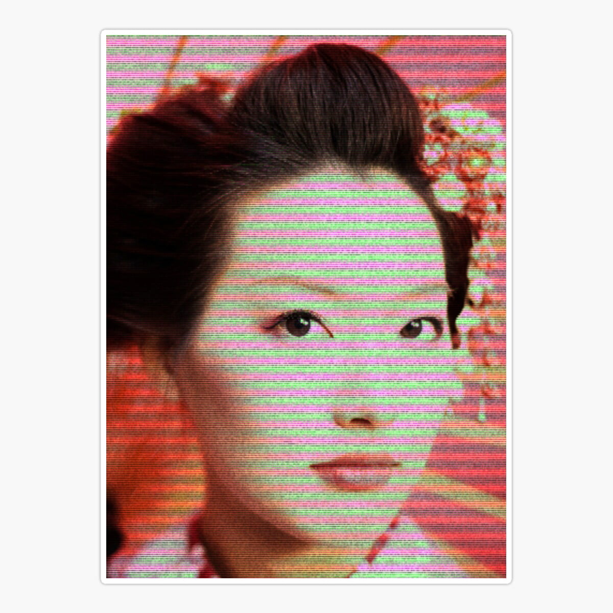 Onim Beautiful Japanese Woman Face Sticker, Phone Decal Water Bottle Stickers Car Decals, Funny ...