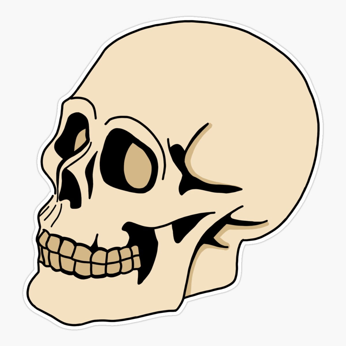 Onim Beige Skull Sticker, Phone Decal Water Bottle Stickers Car Decals ...