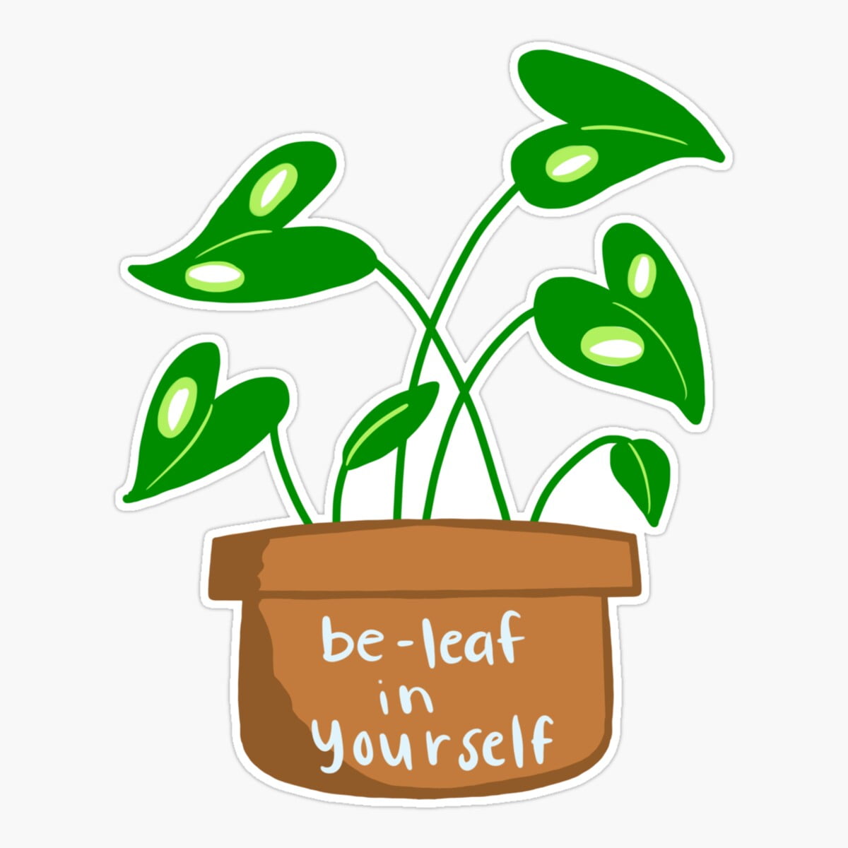 Onim Beleaf In Yourself Plant Sticker, Phone Decal Water Bottle ...