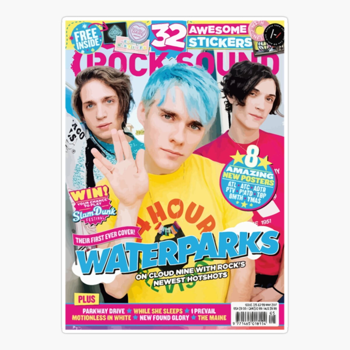 Onim Berkarya-Waterparks-Bergerak Fitted V-Neck Sticker, Phone Decal ...