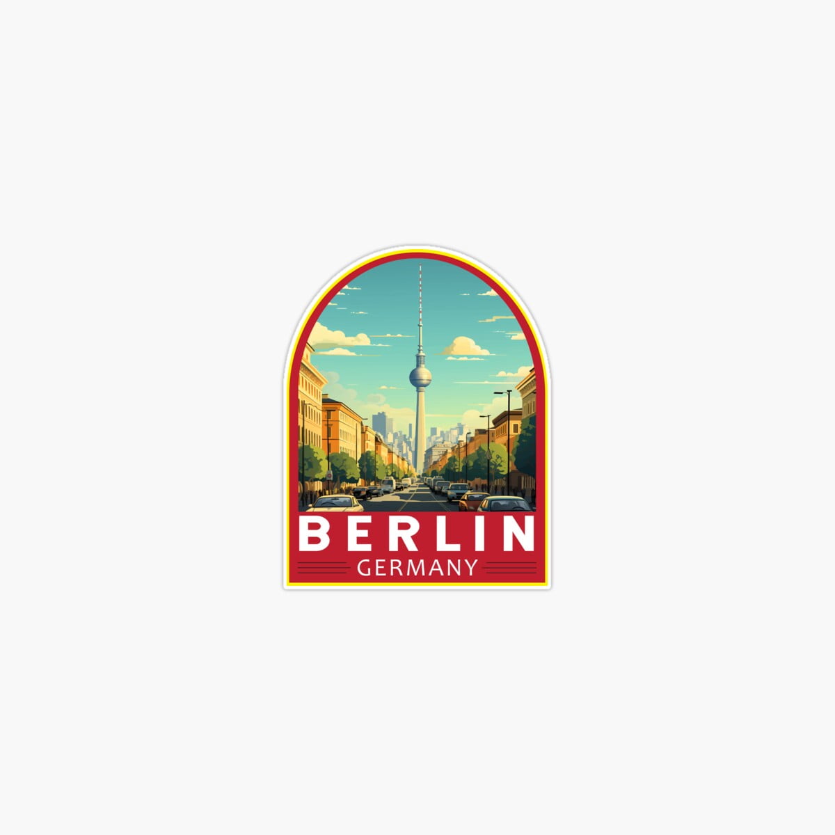Onim Berlin Germany Travel Art Emblem Sticker, Phone Decal Water Bottle ...