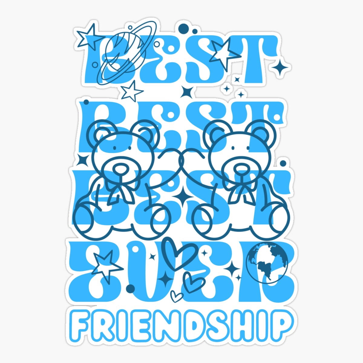 Onim Best Ever Friendship Sticker, Phone Decal Water Bottle Stickers ...