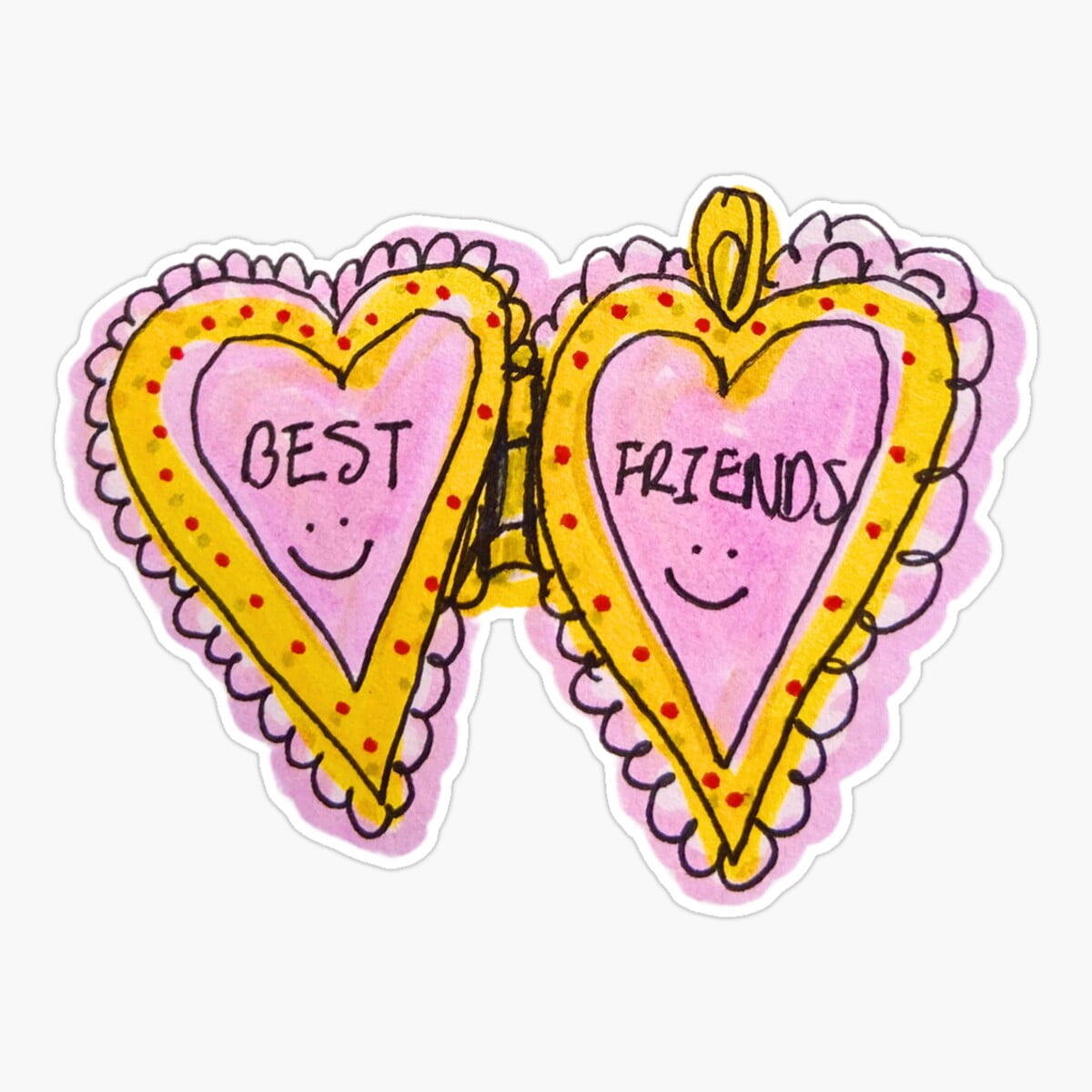 Onim Best Friends Locket Sticker, Phone Decal Water Bottle Stickers Car ...