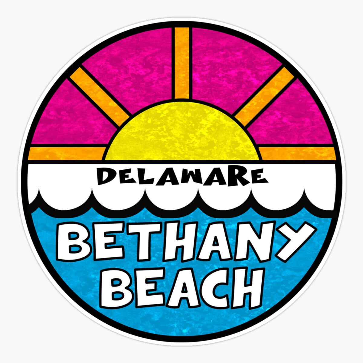 Onim Bethany Beach Delaware De Beach Life Sticker, Phone Decal Water ...