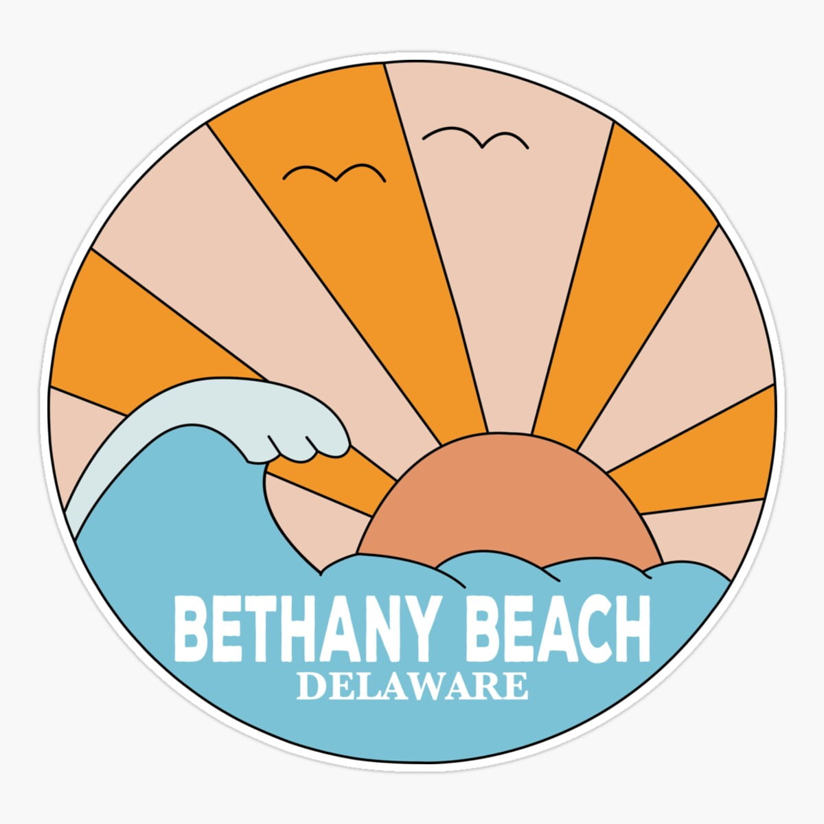 Onim Bethany Beach Delaware Sticker, Phone Decal Water Bottle Stickers ...