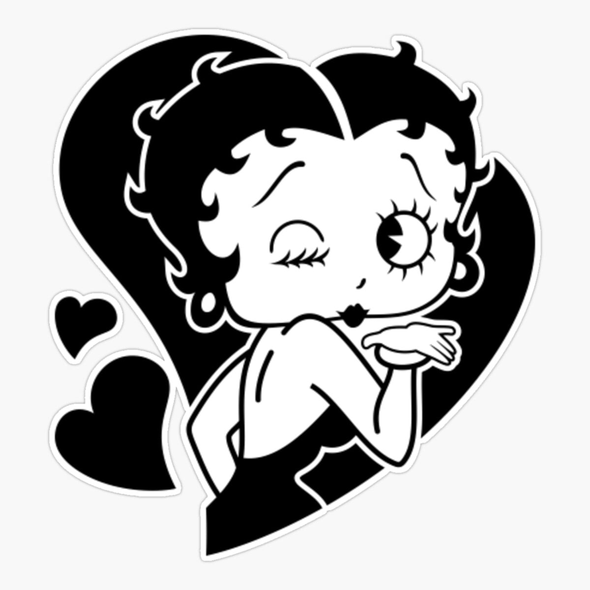 Onim Betty Heart Sticker, Phone Decal Water Bottle Stickers Car Decals ...
