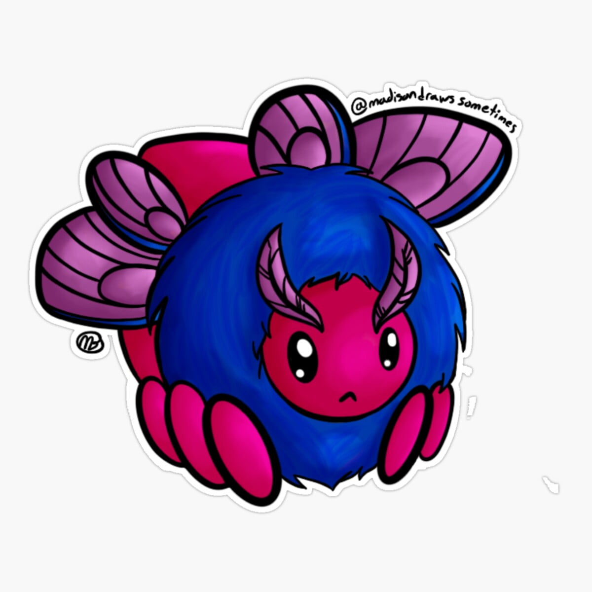 Onim Bi Pride Moth Sticker, Phone Decal Water Bottle Stickers Car ...